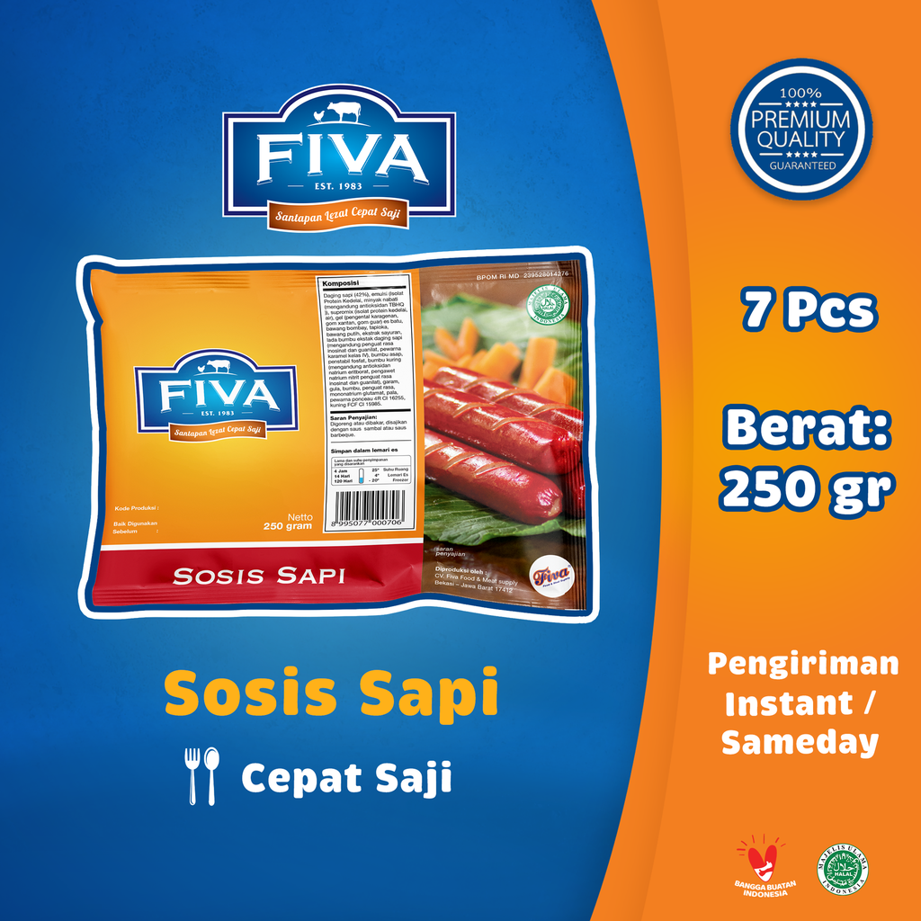 Sosis Sapi Cocktail 250 g Retail | www.fivafood.co.id